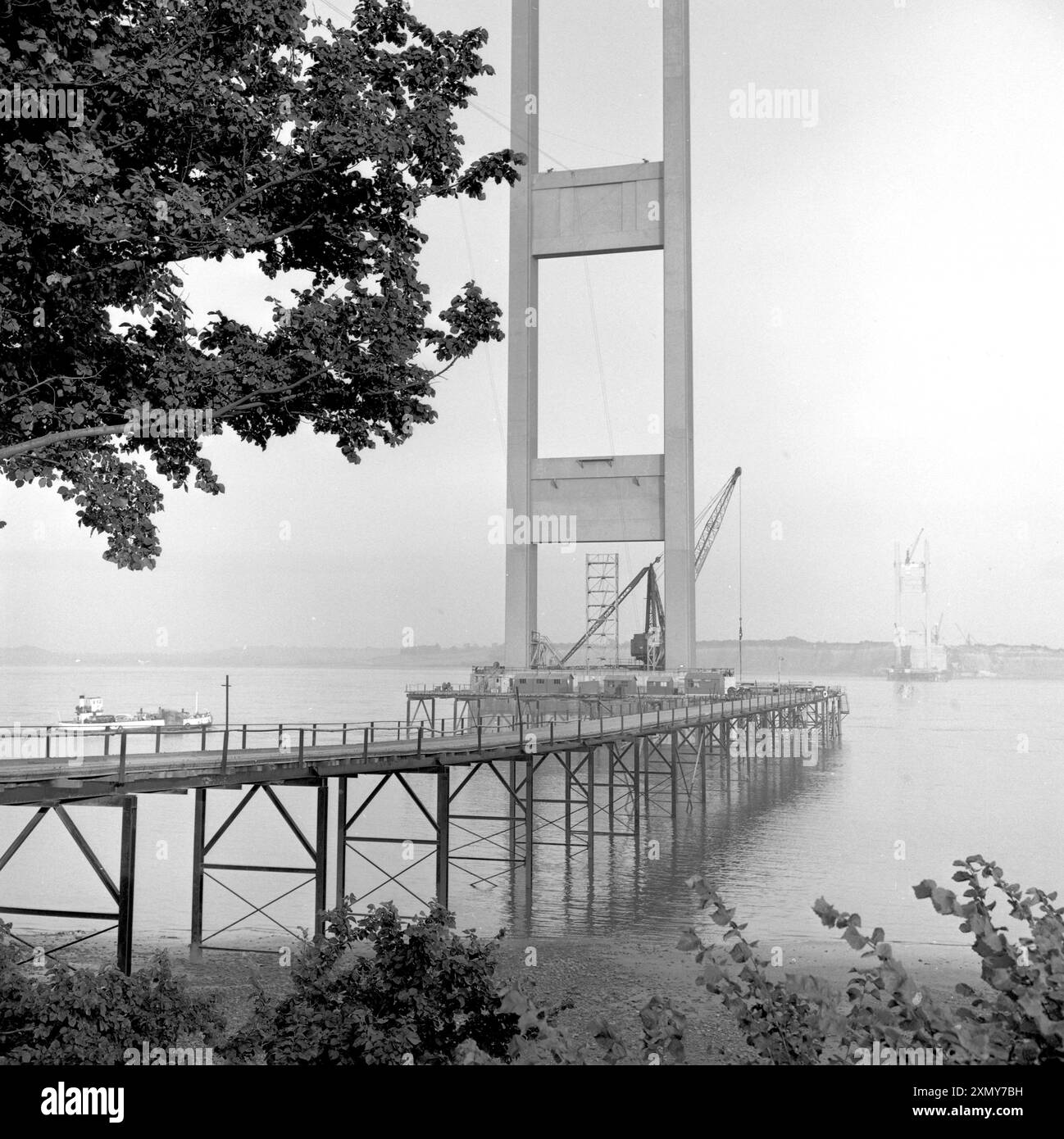Bridge view from tower Black and White Stock Photos & Images - Alamy