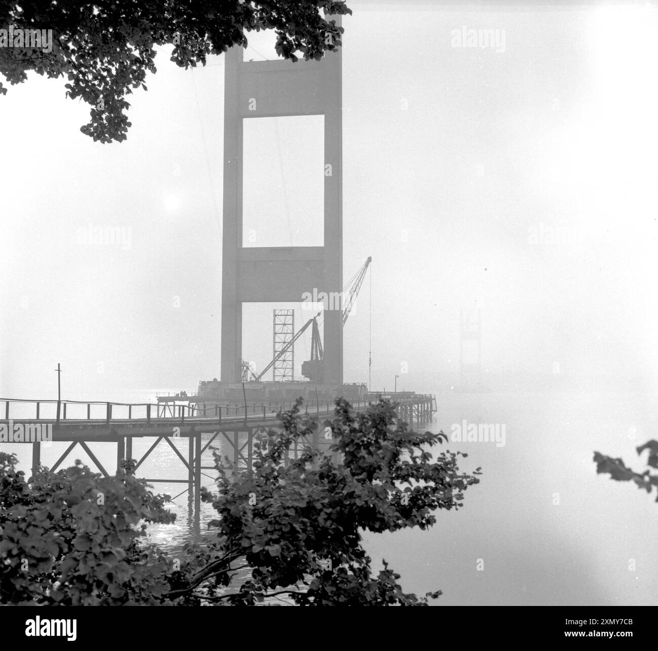 Building the Severn Bridge Stock Photo - Alamy