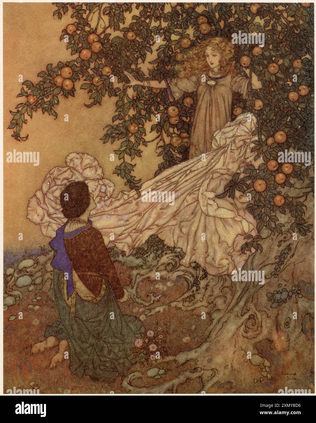 The Garden of Paradise - Edmund Dulac Stock Photo - Alamy