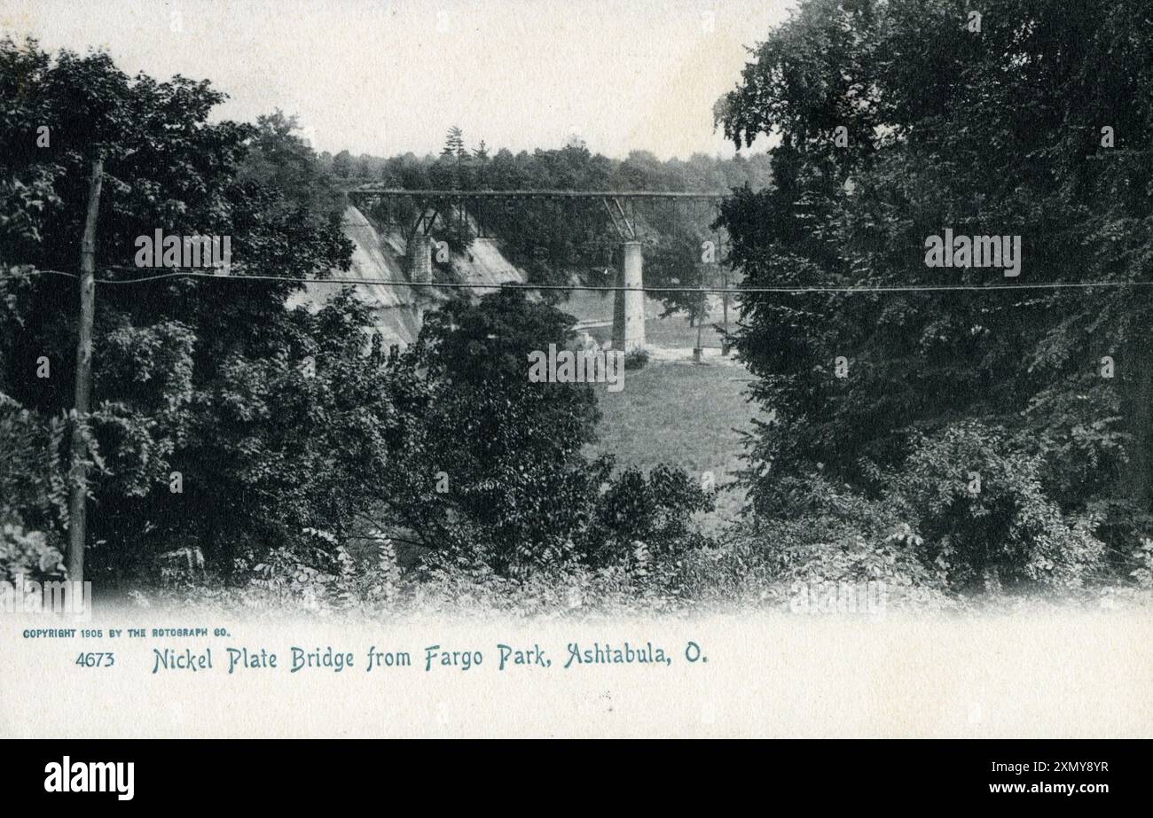 Nickel Plate Bridge from Fargo Park, Ashtabula, Ohio, USA Stock Photo ...