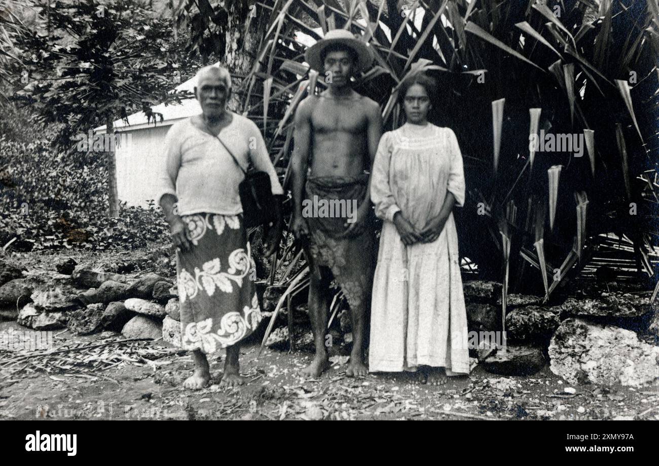 An older man with a young couple - Tahiti, French Polynesia Stock Photo ...