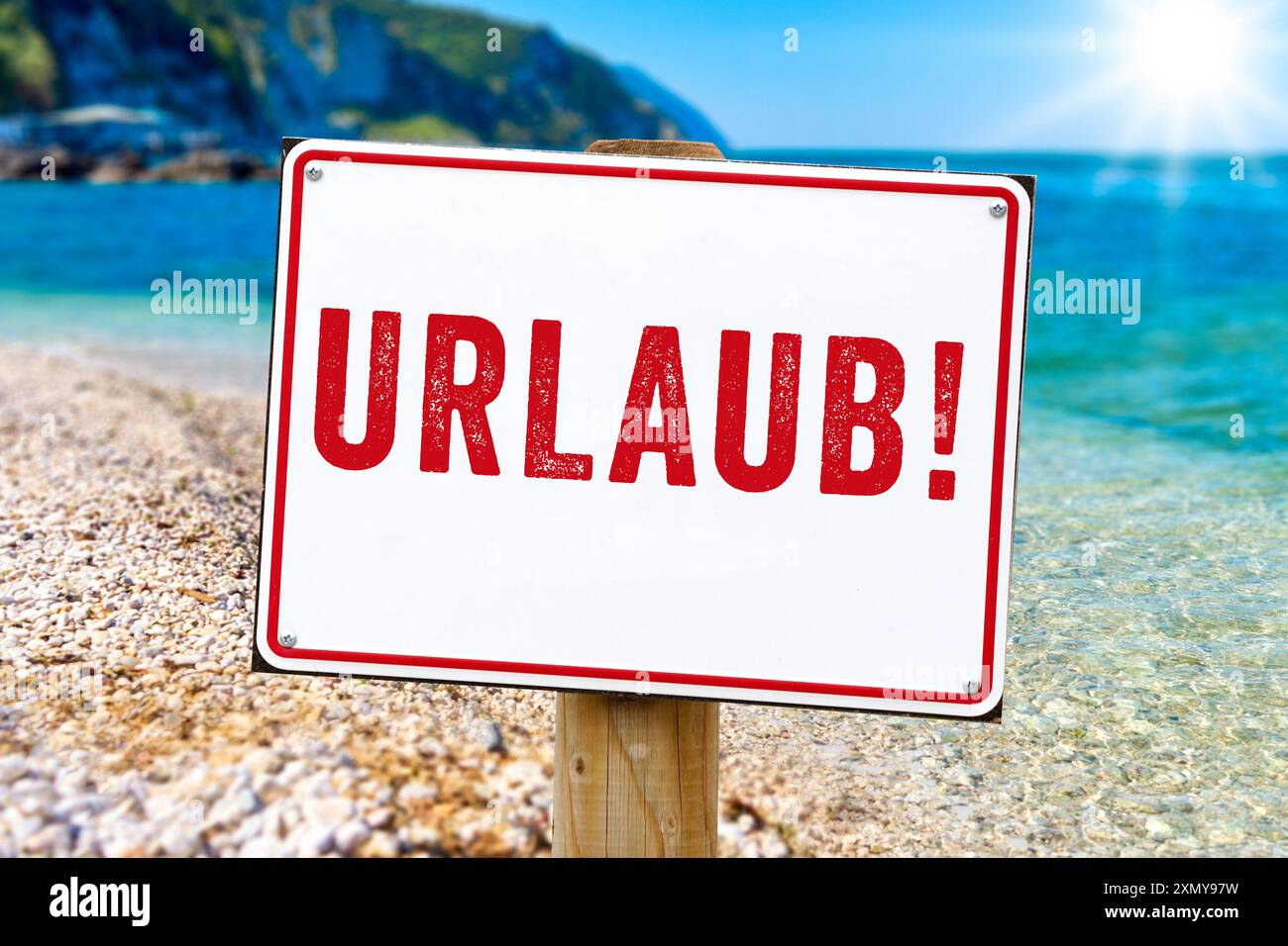 30 July 2024: Vacation Sign on the beach with the inscription: Vacation ...