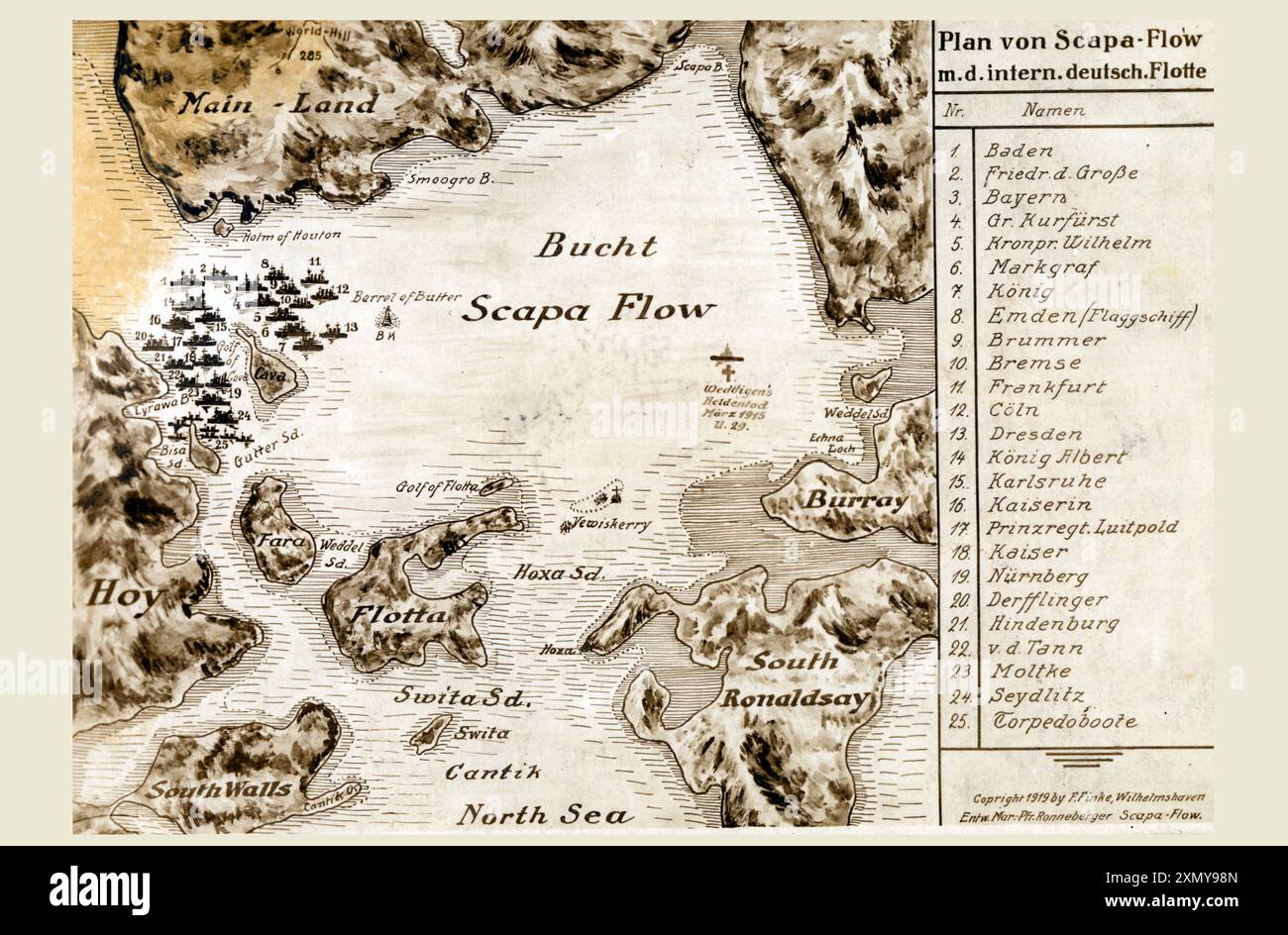 Map of scapa flow hi-res stock photography and images - Alamy