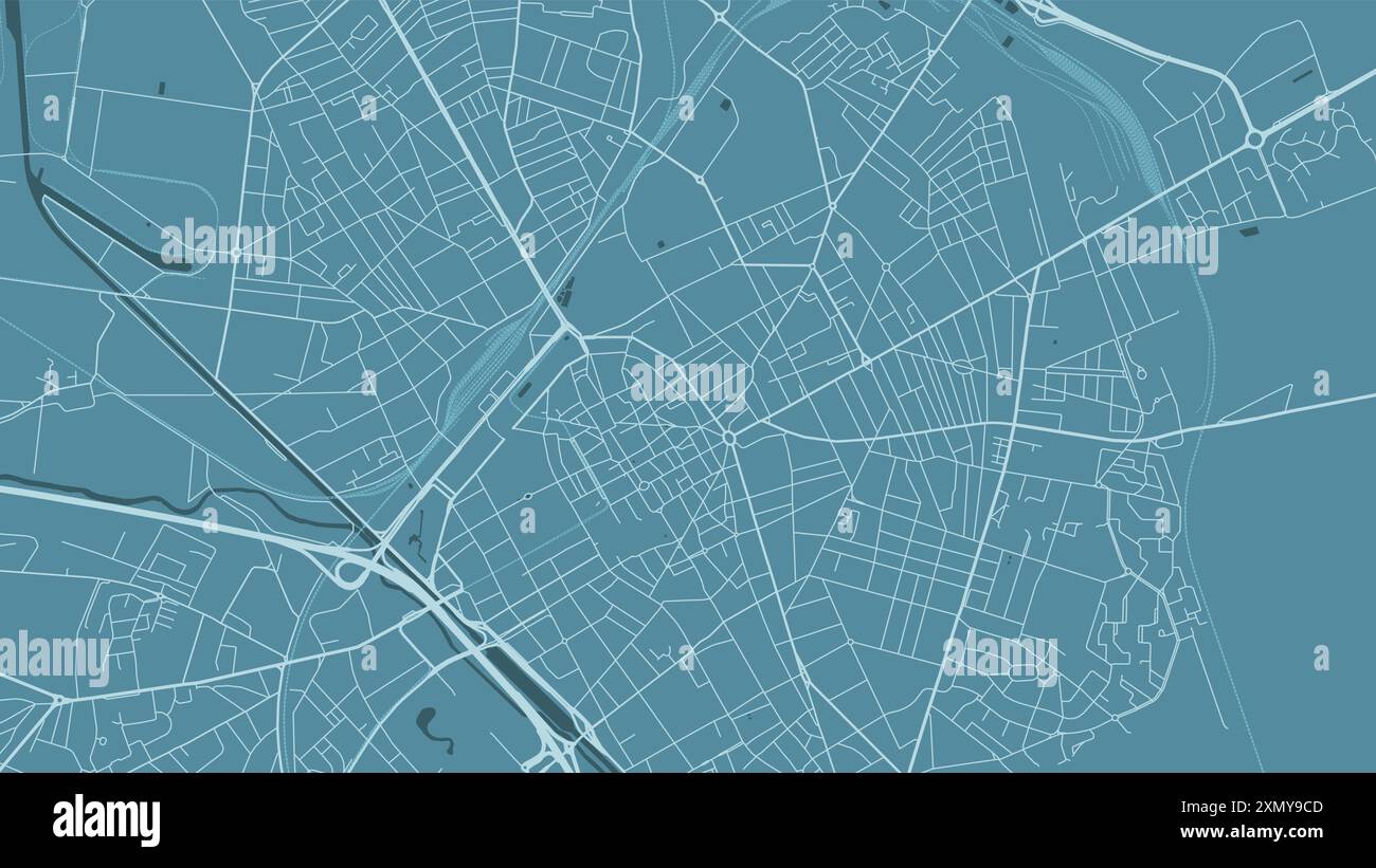 Blue Reims map, France. Vector city streetmap, municipal area Stock ...