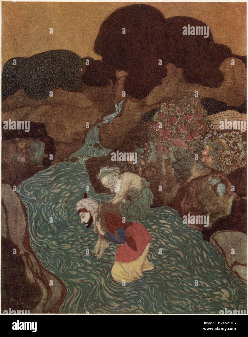 Sindbad, the episode of the Old Man of the Sea Stock Photo - Alamy