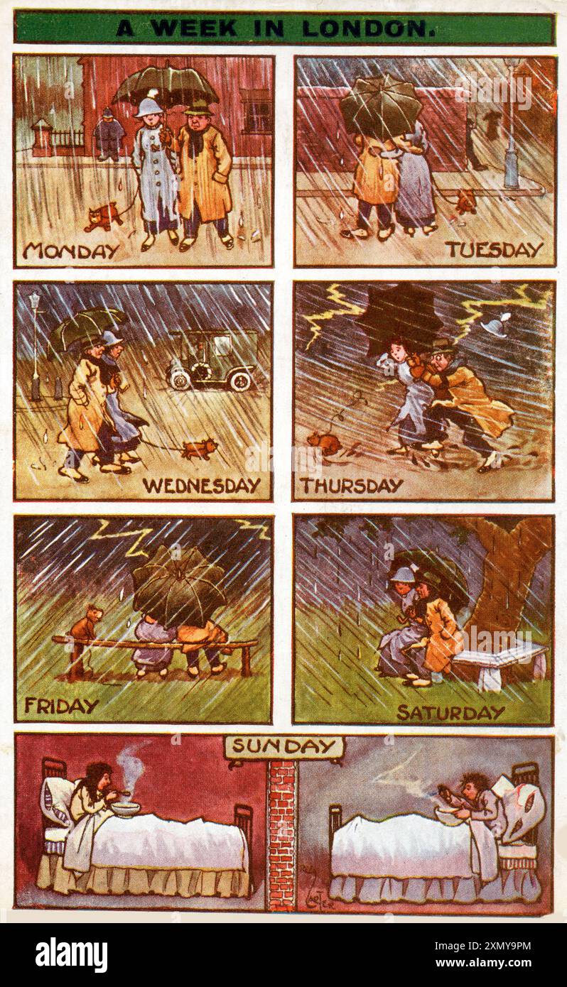 Traditional English Weather - A week in London Stock Photo - Alamy