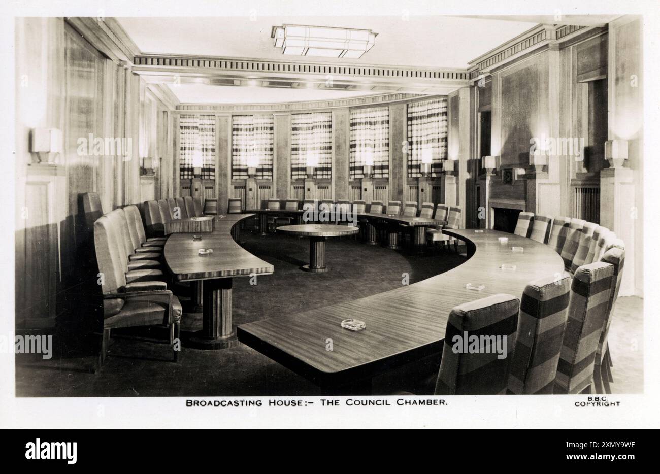 Council Chamber at BBC Broadcasting House, Portland Place Stock Photo ...