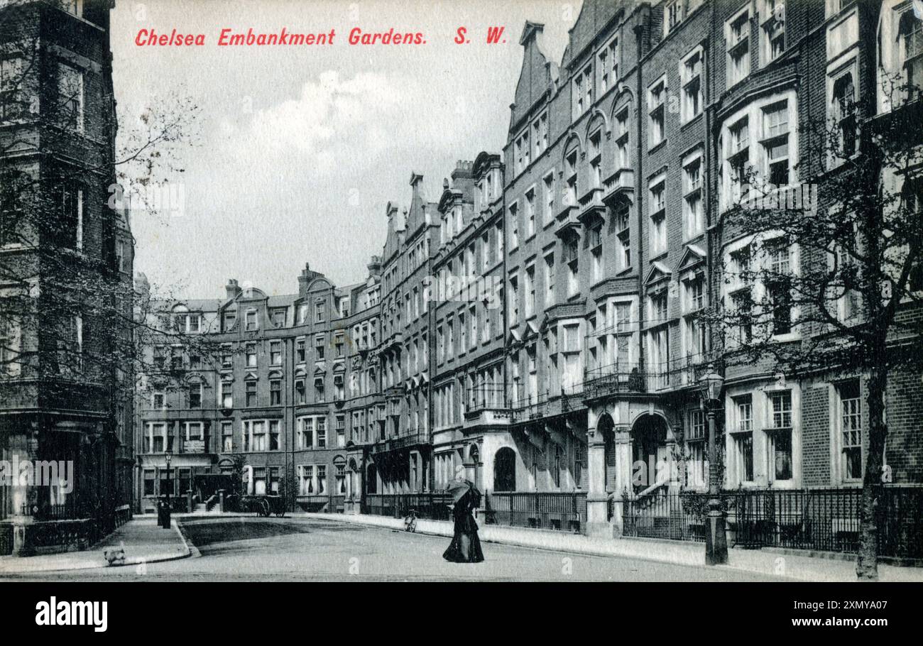 Chelsea Embankment Gardens, London - fancy apartments Stock Photo - Alamy