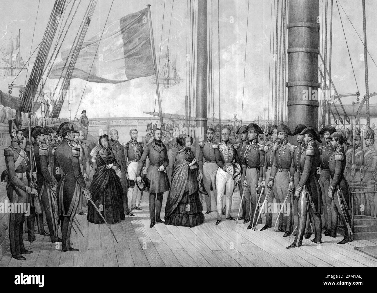 Queen Victoria's farewell to the French Navy Stock Photo - Alamy