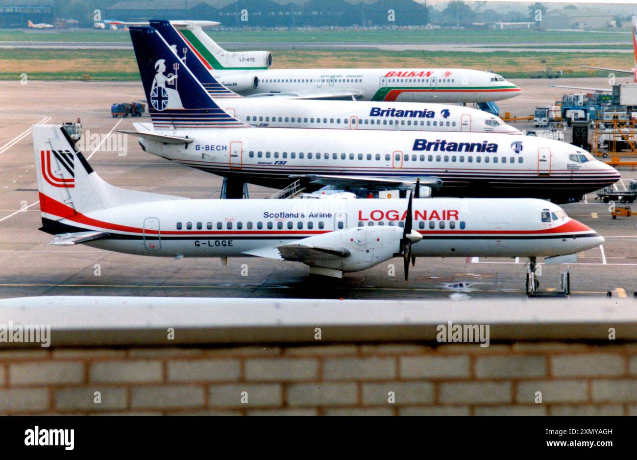 British Aerospace ATP G-LOGE (msn 2004), of Loganair, with Britannia ...