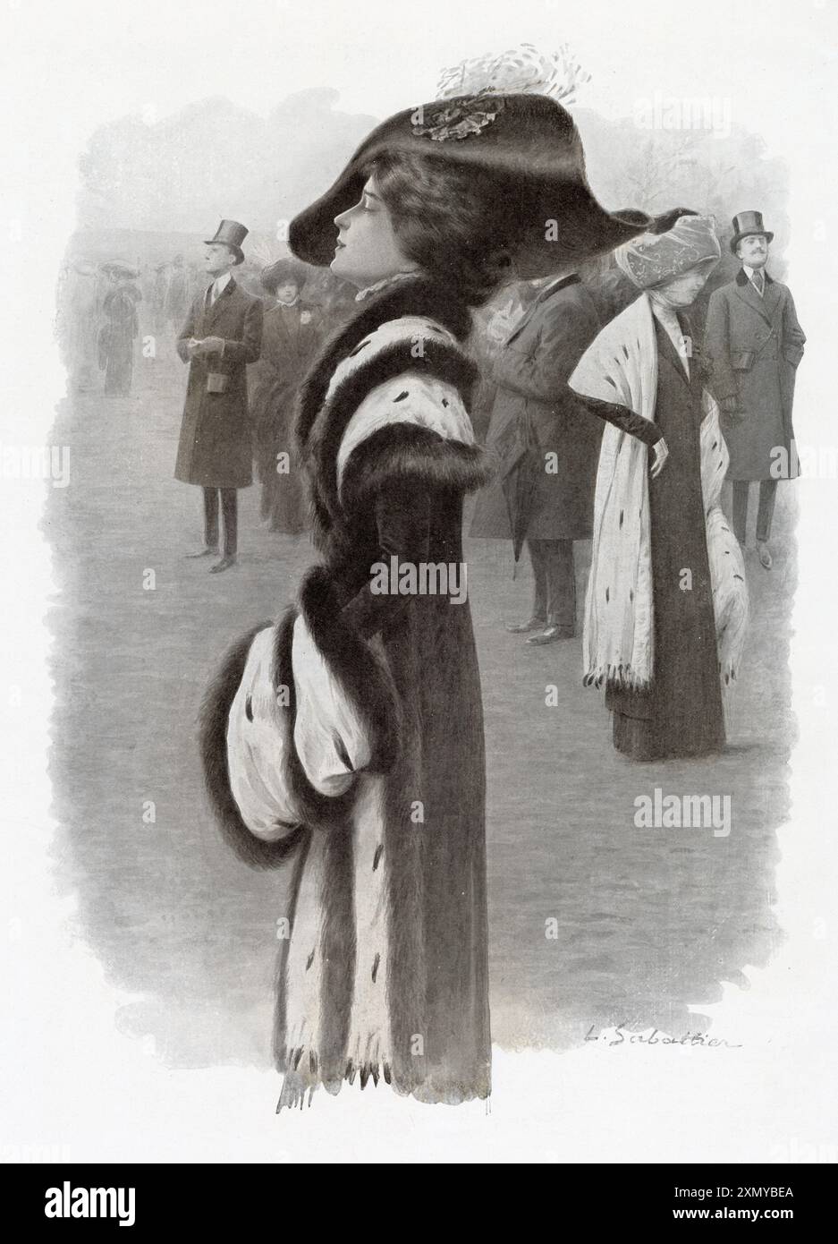 French woman at the races 1909 Stock Photo - Alamy