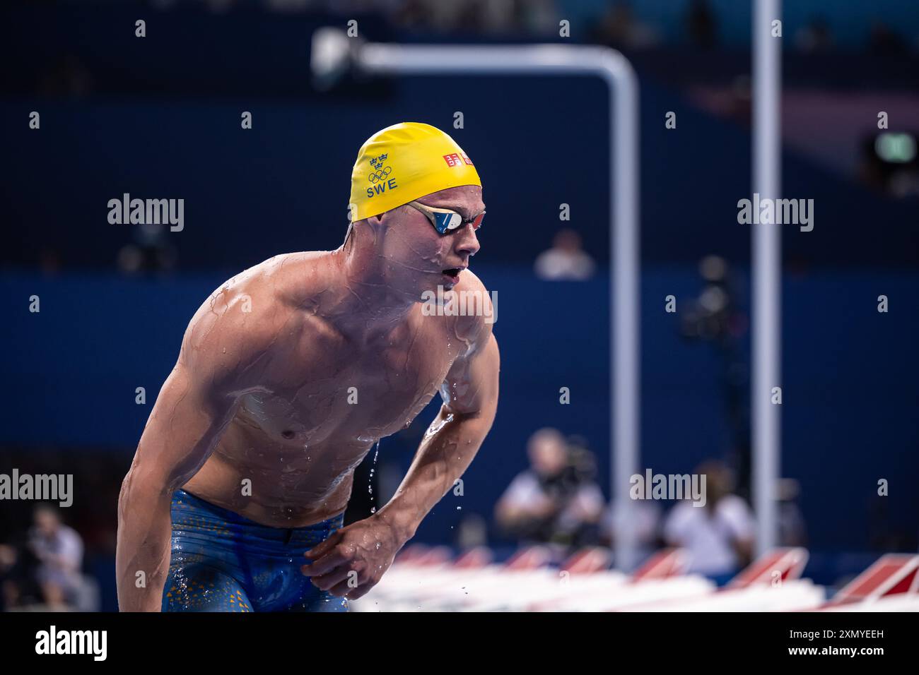 Erik Persson of, Sweden. , . after the men's 200 meters breaststroke ...