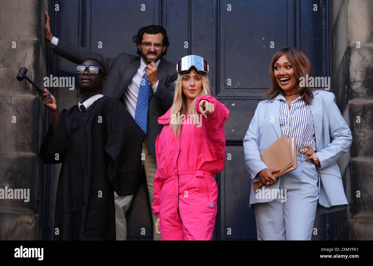 Diana Vickers as Gwyneth Paltrow during a photocall alongside Idriss ...