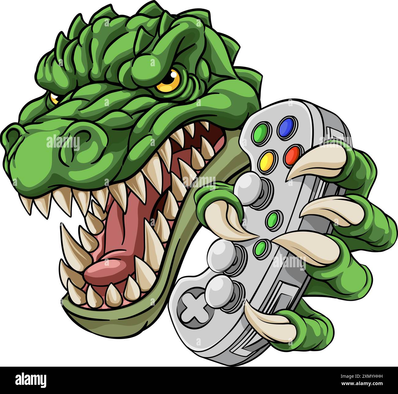 Crocodile Dinosaur Alligator Gamer Gaming Mascot Stock Vector Image ...