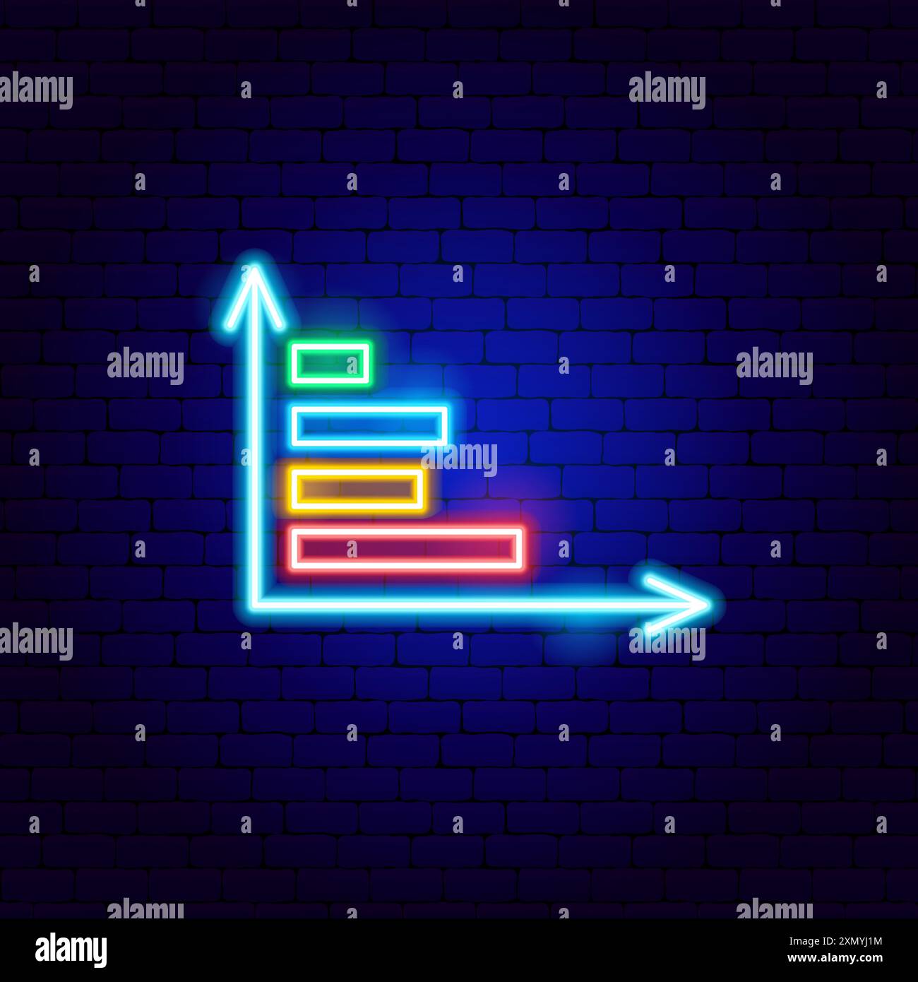 Column Chart Graph Neon Sign Stock Vector Image & Art - Alamy