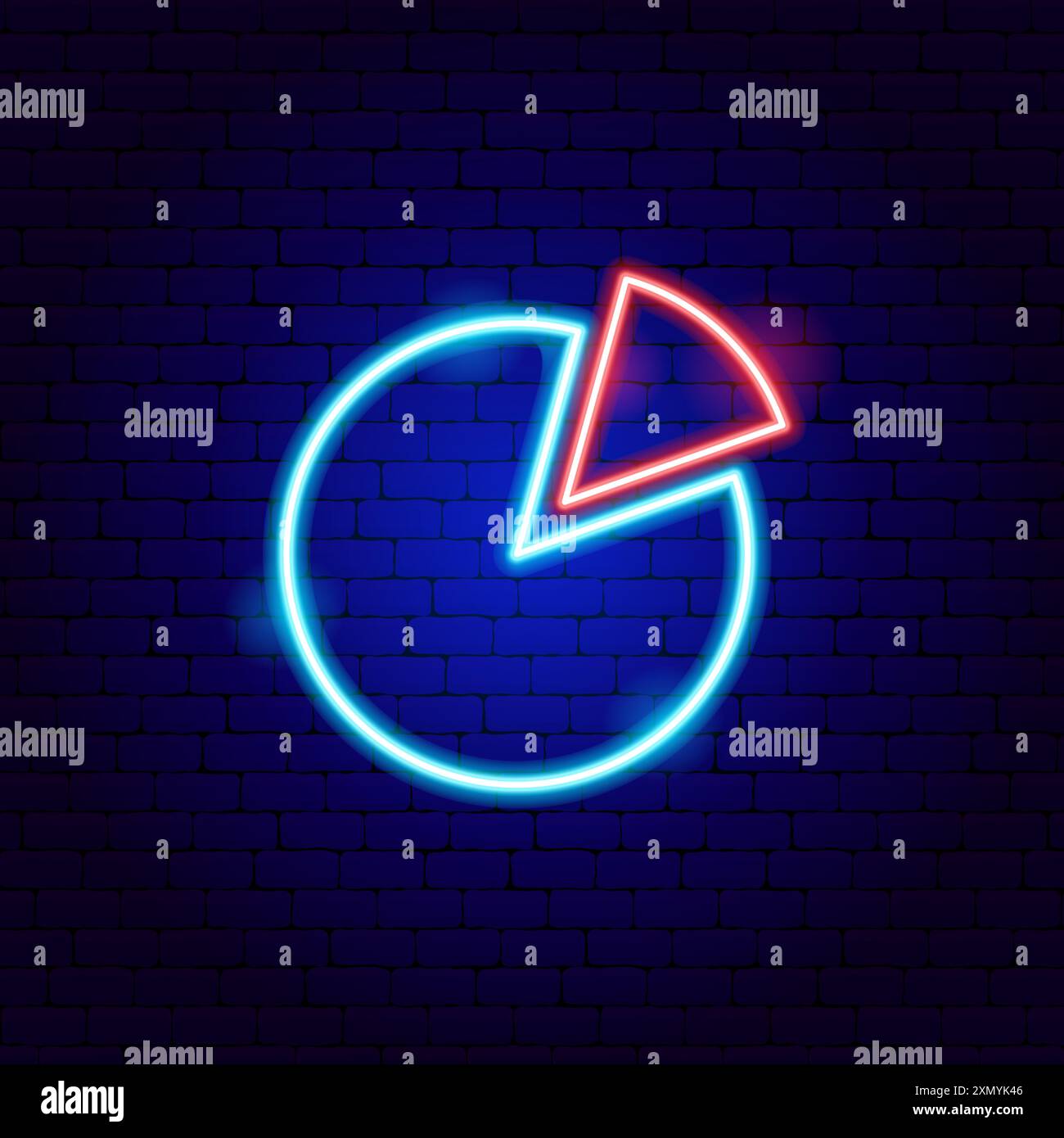 Pie Chart Section Neon Sign Stock Vector Image & Art - Alamy