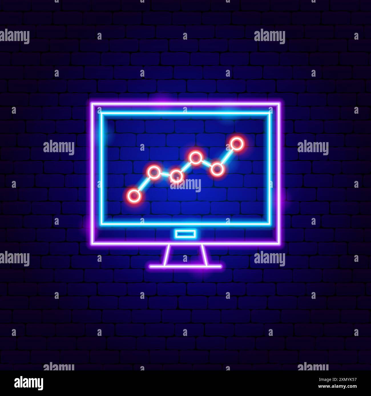 Dashboard Line Graph Neon Sign Stock Vector Image & Art - Alamy