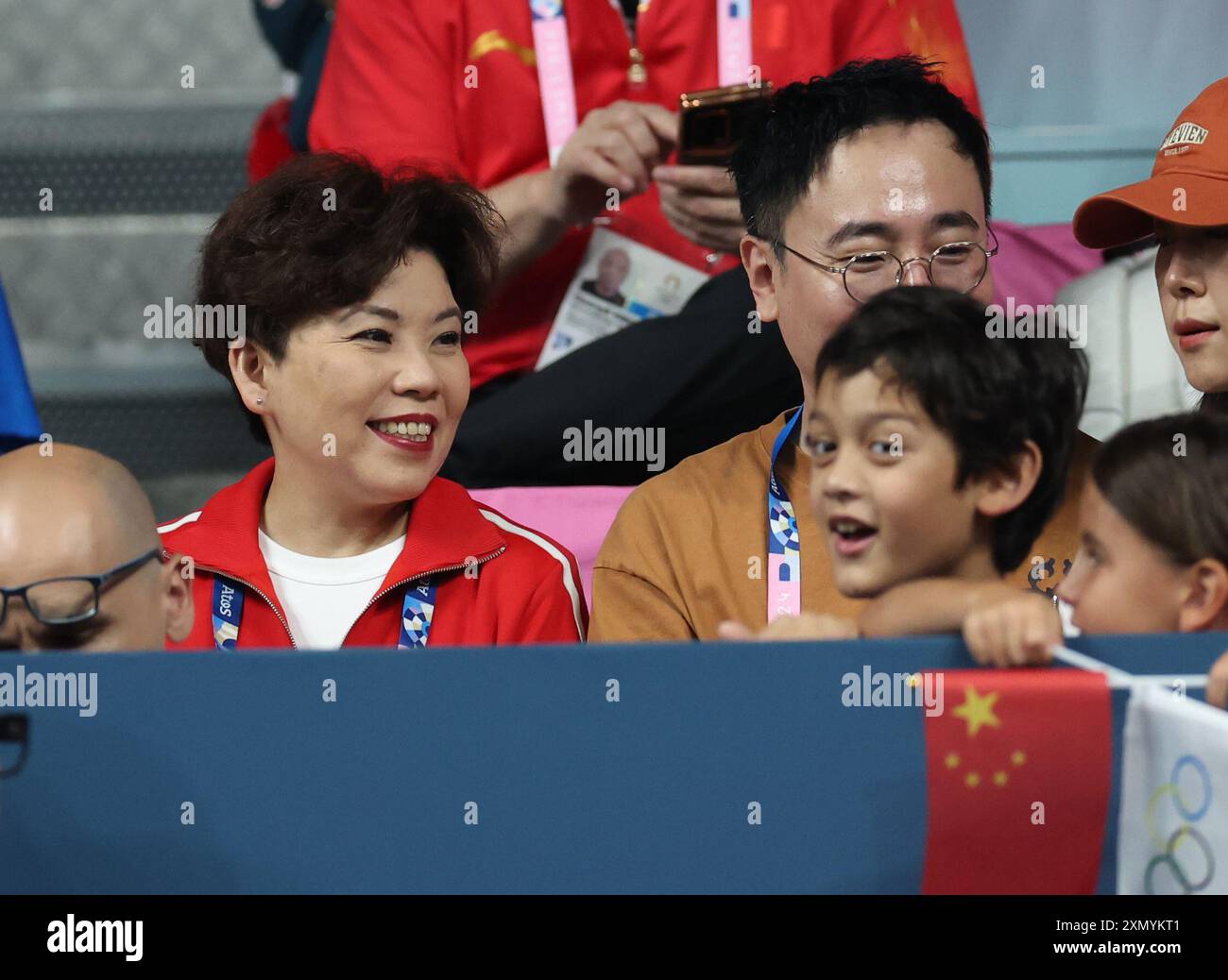 Paris, France. 30th July, 2024. China's table tennis legend Deng Yaping ...