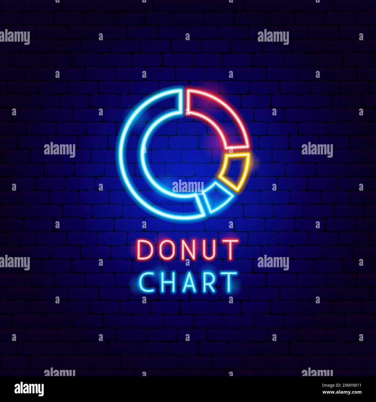 Donut Chart Neon Label Stock Vector Image & Art - Alamy