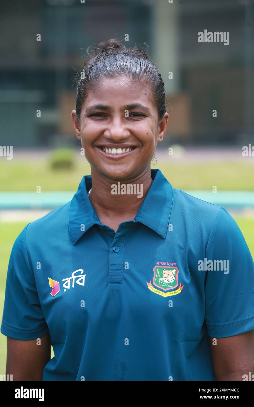 Dilara Akhtar during Bangladesh Women’s cricket team attends a group photoshoot at Sher-e-Bangla ...