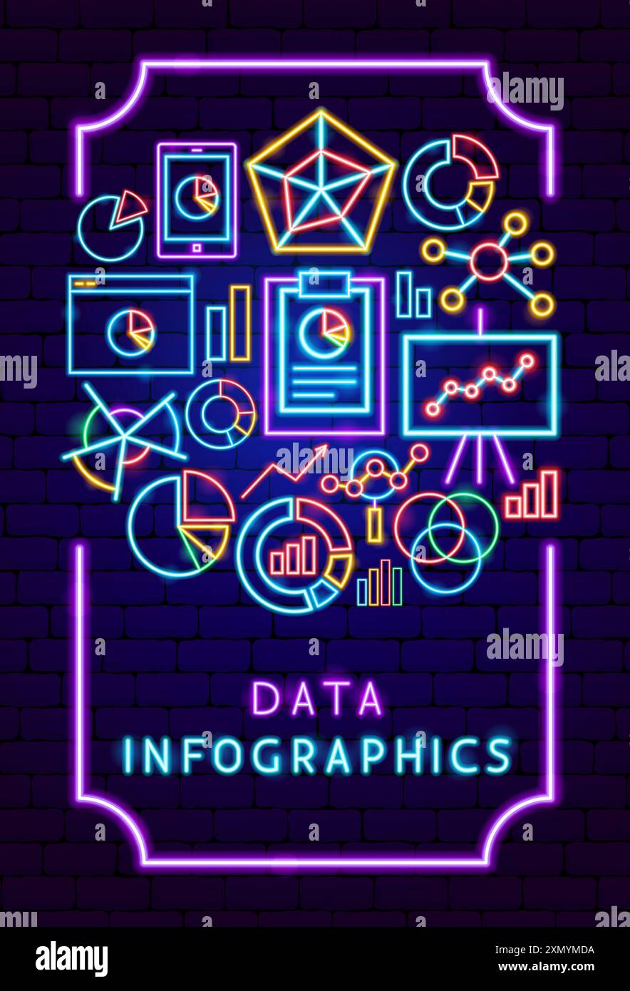 Data Infographics Neon Poster Stock Vector Image & Art - Alamy