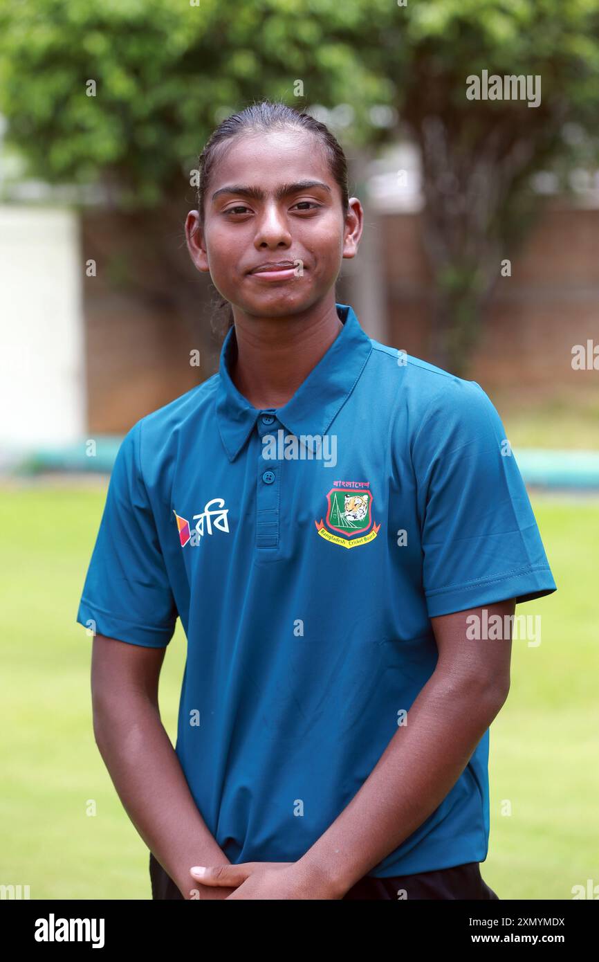 Marufa Akhter during Bangladesh Women’s cricket team attends a group photoshoot at Sher-e-Bangla ...