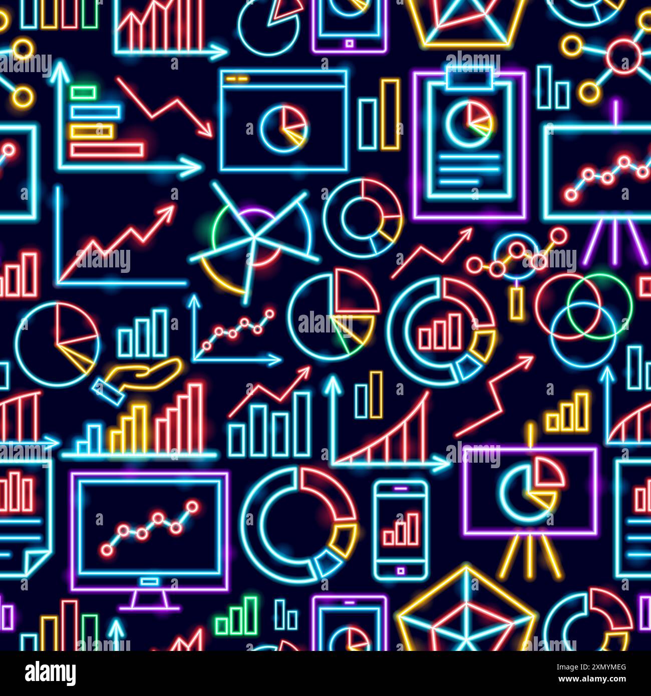 Data Statistics Seamless Neon Pattern Stock Vector Image & Art - Alamy