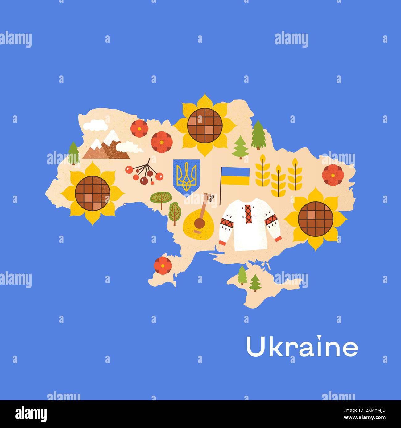 Ukraine Map Symbols Concept Stock Vector Image & Art - Alamy