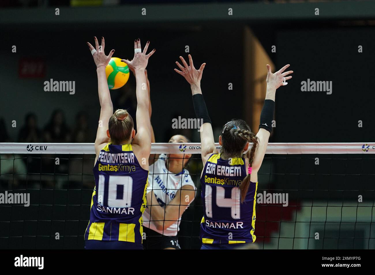 ISTANBUL, TURKIYE - FEBRUARY 28, 2024: Arina Fedorovtseva and Eda Erdem ...