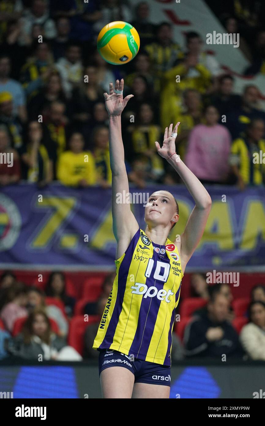 ISTANBUL, TURKIYE - FEBRUARY 28, 2024: Arina Fedorovtseva in Fenerbahce ...