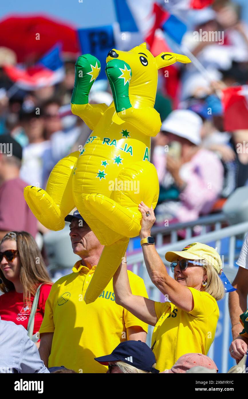 Vaires Sur Marne. 30th July, 2024. Spectators cheer for athletes of ...