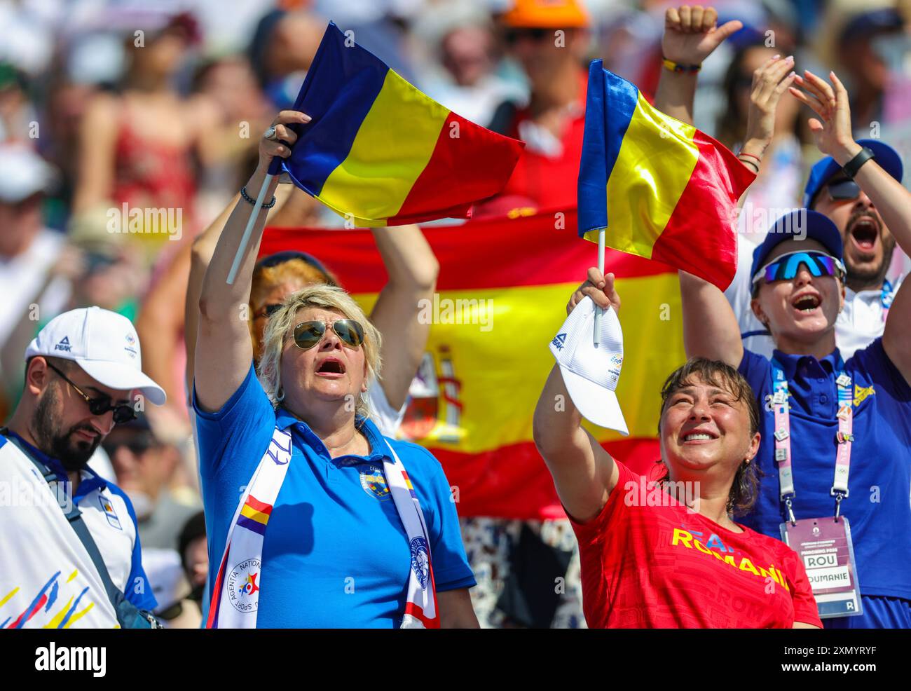Vaires Sur Marne. 30th July, 2024. Spectators cheer for athletes of ...