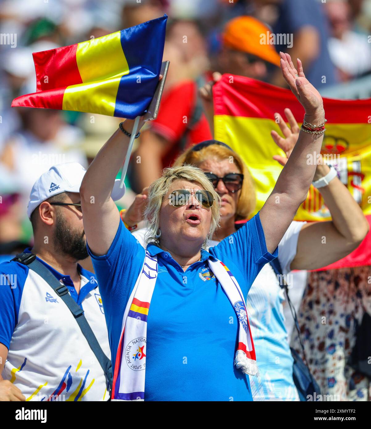 Vaires Sur Marne. 30th July, 2024. Spectators cheer for athletes of ...