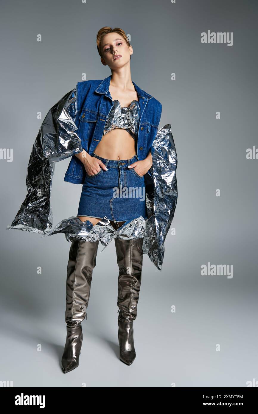 Grey metallic skirt hi-res stock photography and images - Alamy