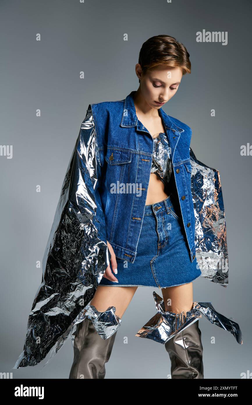 Silver clothing accents hi-res stock photography and images - Alamy