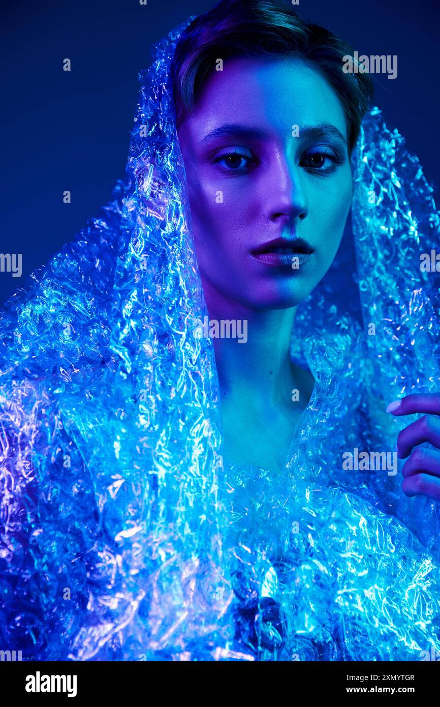 Beautiful woman hidden face hand hi-res stock photography and images ...