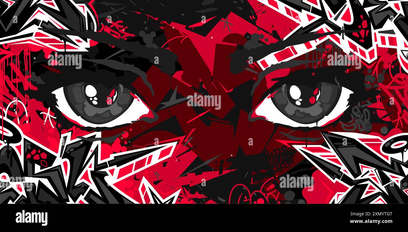 Trendy Abstract Urban Futuristic Street Art Graffiti Style Background ...