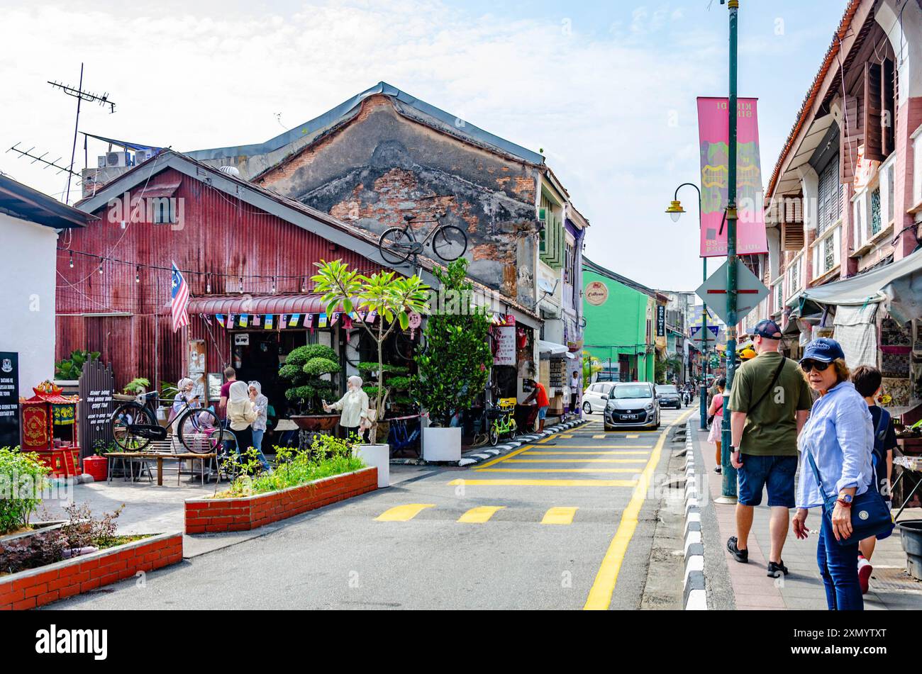 A view along Armenian Street in George Town, Penang, Malaysia Stock ...