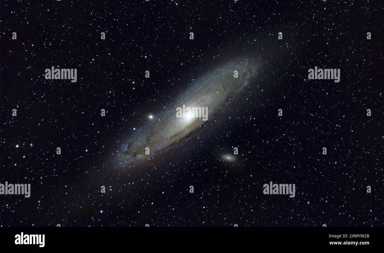 astrophotography of the Andromeda galaxy using a 100-300mm kit lens at f7.1 Stock Photo - Alamy