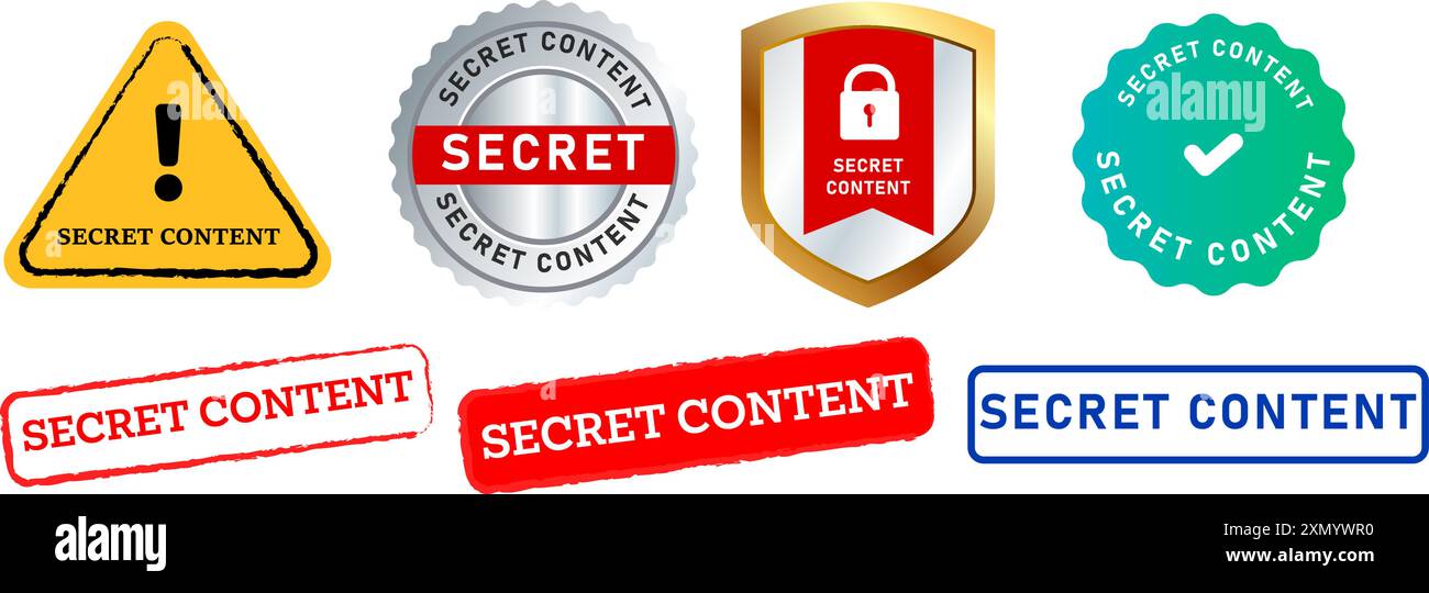 secret content caution warning restriction stamp collection watermark ...