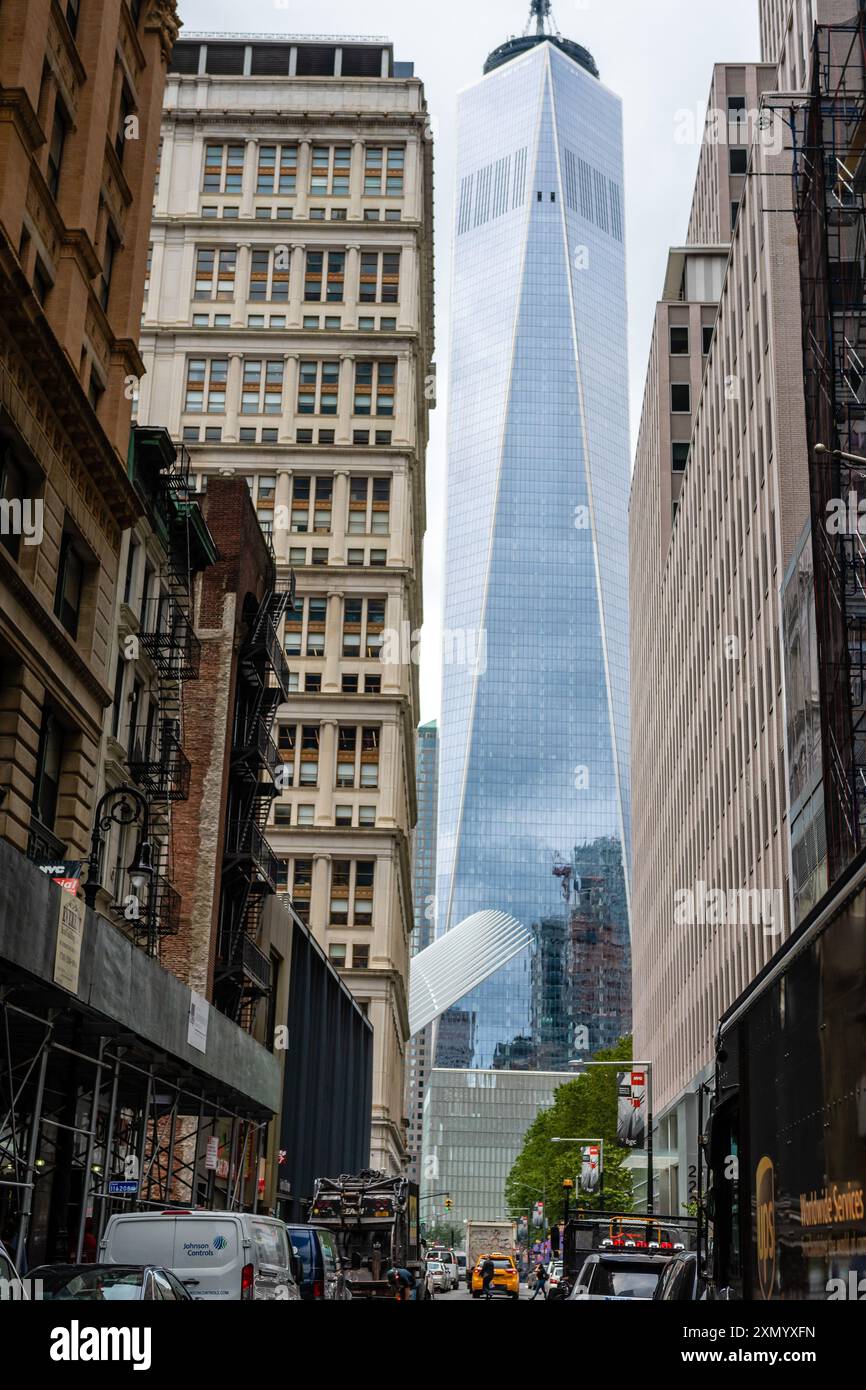 New York, USA - June 21, 2019: One world trade center in Manhattan. One ...