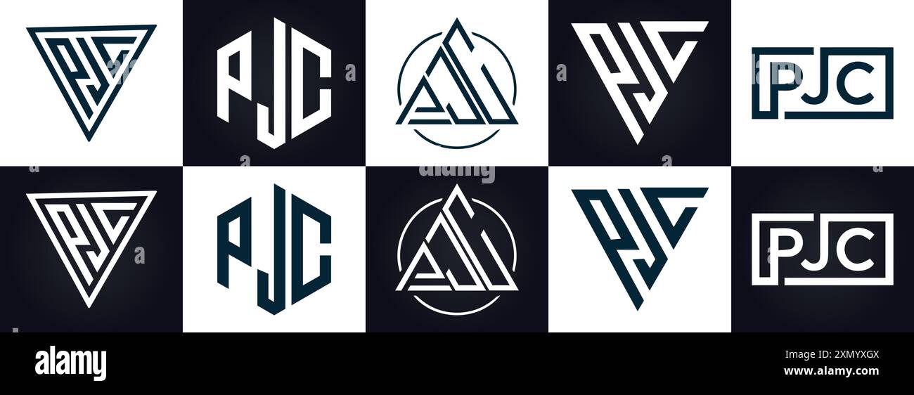 PJC logo. P J C design. White PJC letter. PJC, P J C letter logo design ...