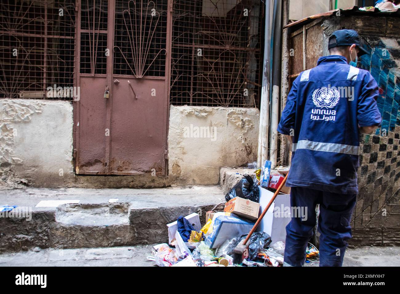 This photo, taken today in Shatila Camp, Beirut, shows Palestinian ...