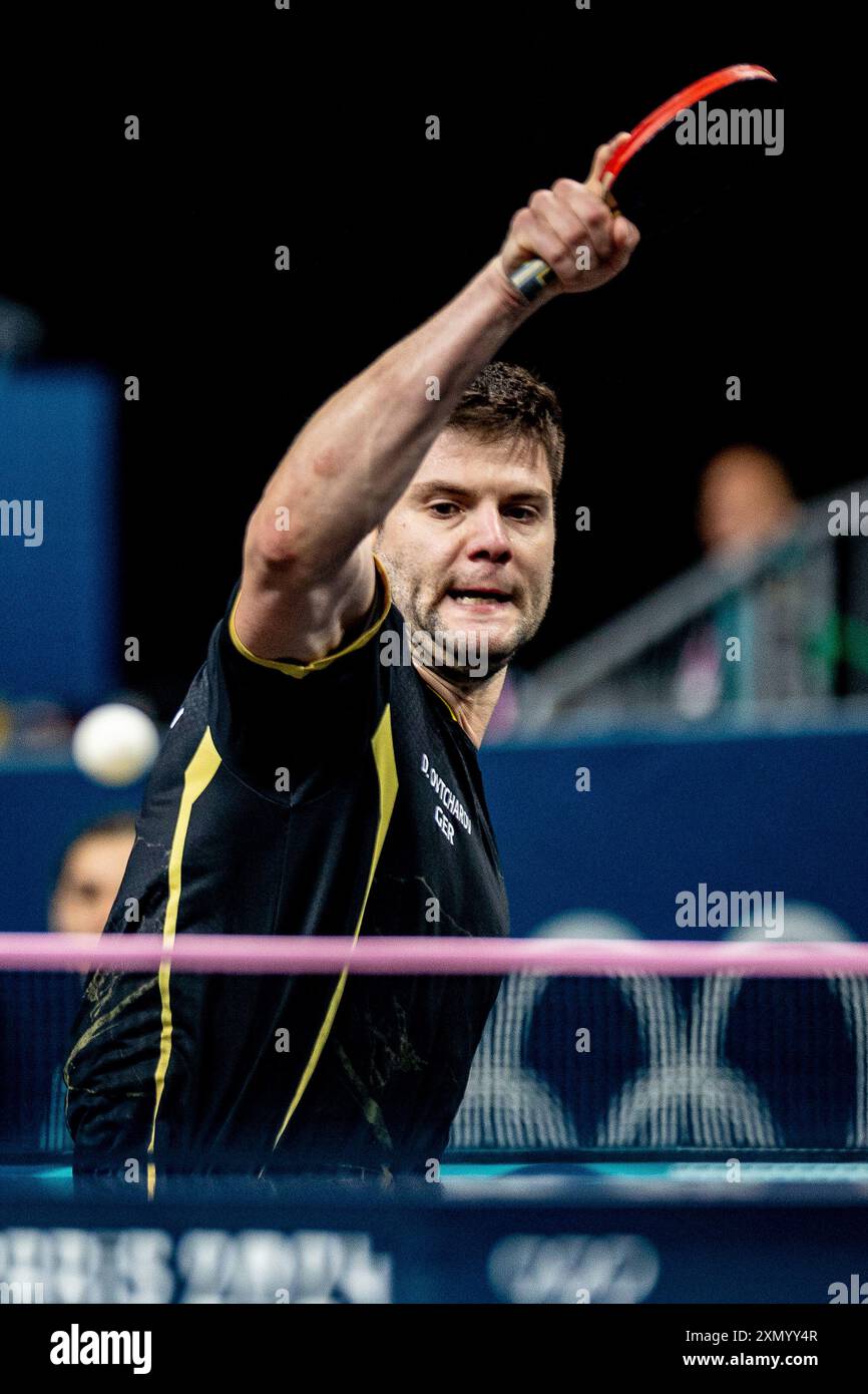 Vorhand Dimitrij Ovcharov (GER), Tischtennis, Olympische Spiele Paris ... Vorhand Dimitrij Ovcharov (GER), Tischtennis, Olympische Spiele Paris ...