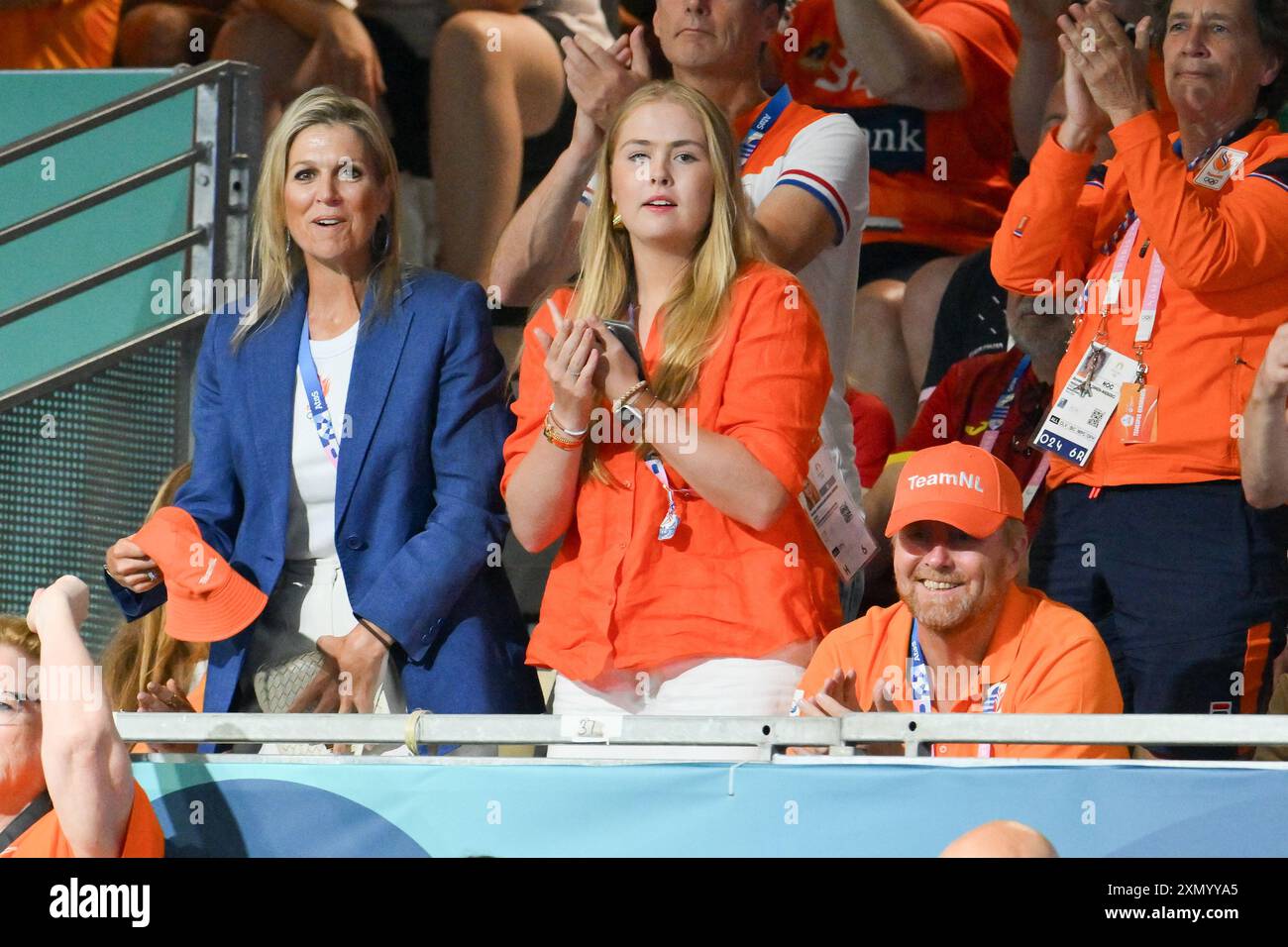 Paris, France. 30th July, 2024. (L to R) Queen Maxima of the Netherlands, Princess Catharina ...