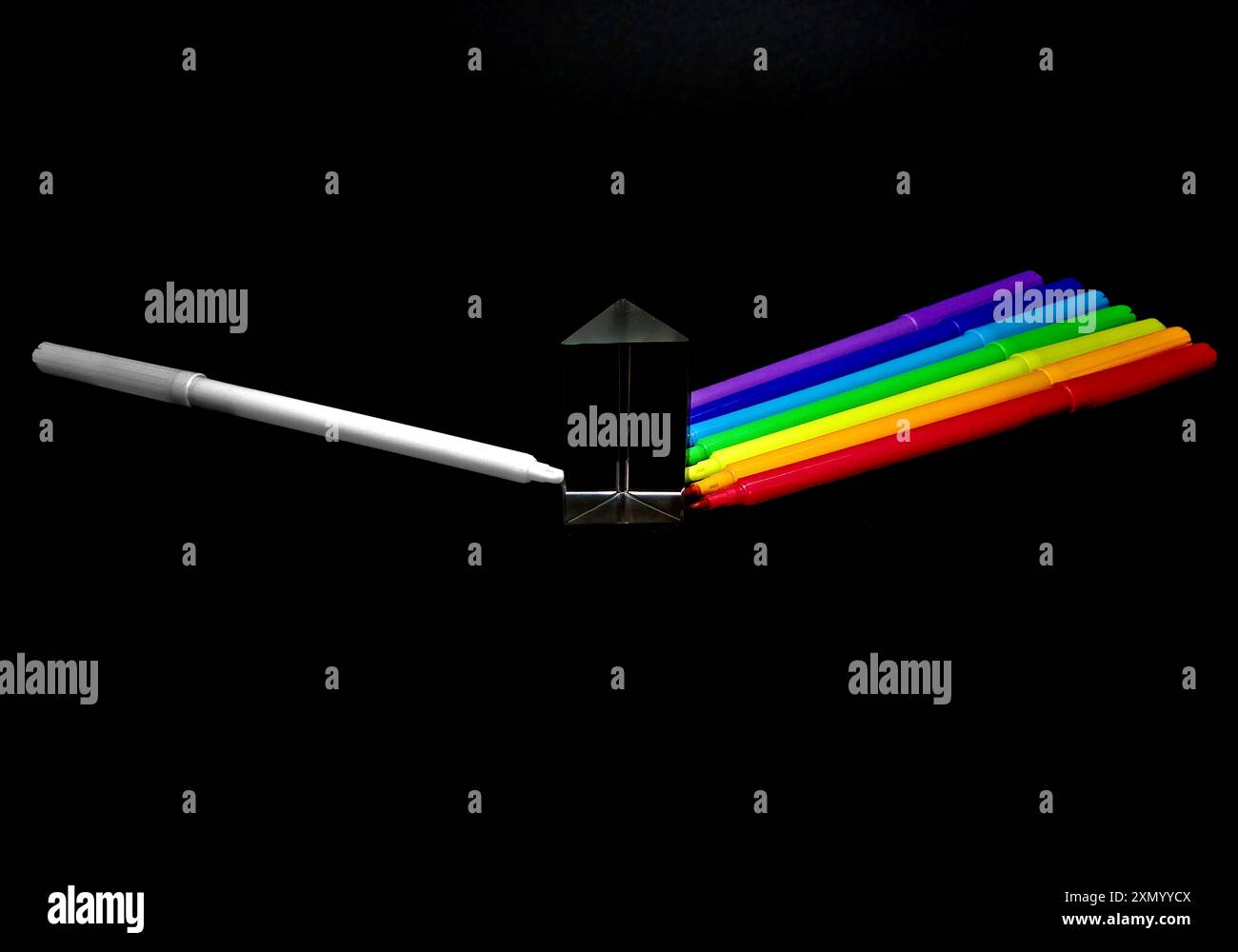 Triangular prism and spectrum hi-res stock photography and images - Alamy