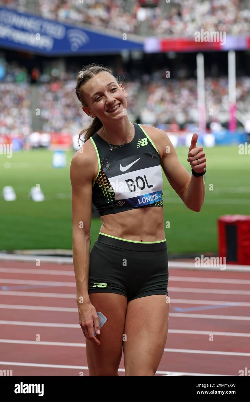 Femke BOL after winning the 400m Hurdles in a meeting record at the ...