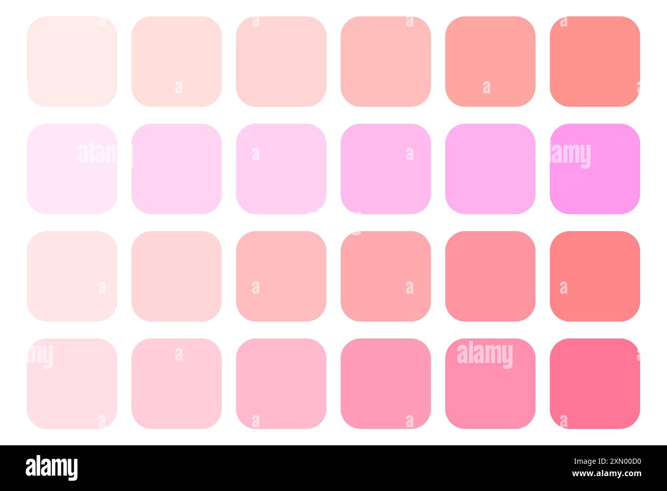 Gradient color palette. Shades of pink. Soft pastel tones. Vector ...