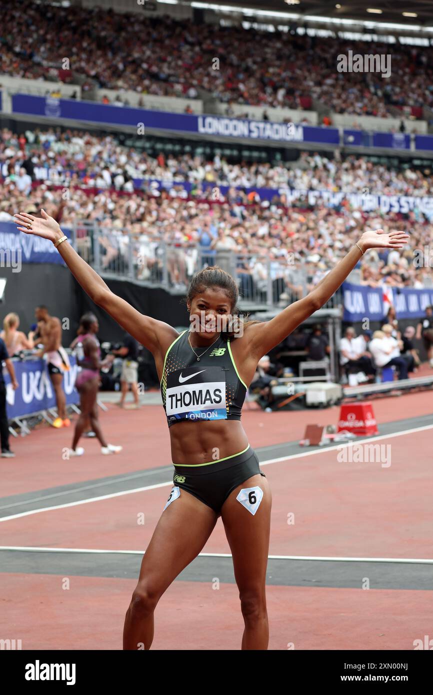 Gabrielle THOMAS after winning the 200m at the London Diamond League ...