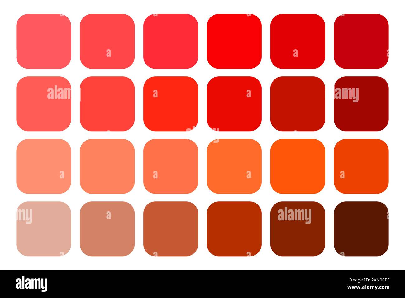 Red and orange palette. Warm gradient shades. Vector color swatches ...